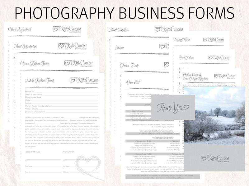 Photography Business Forms Kit Sketch Camera Logo Heart Logo | Etsy