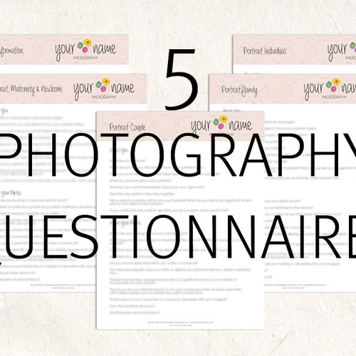 Photography Business Forms Photography Questionnaires | Etsy