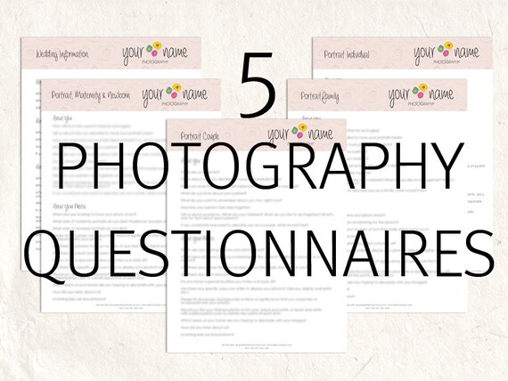 Photography business forms Photography questionnaires | Etsy