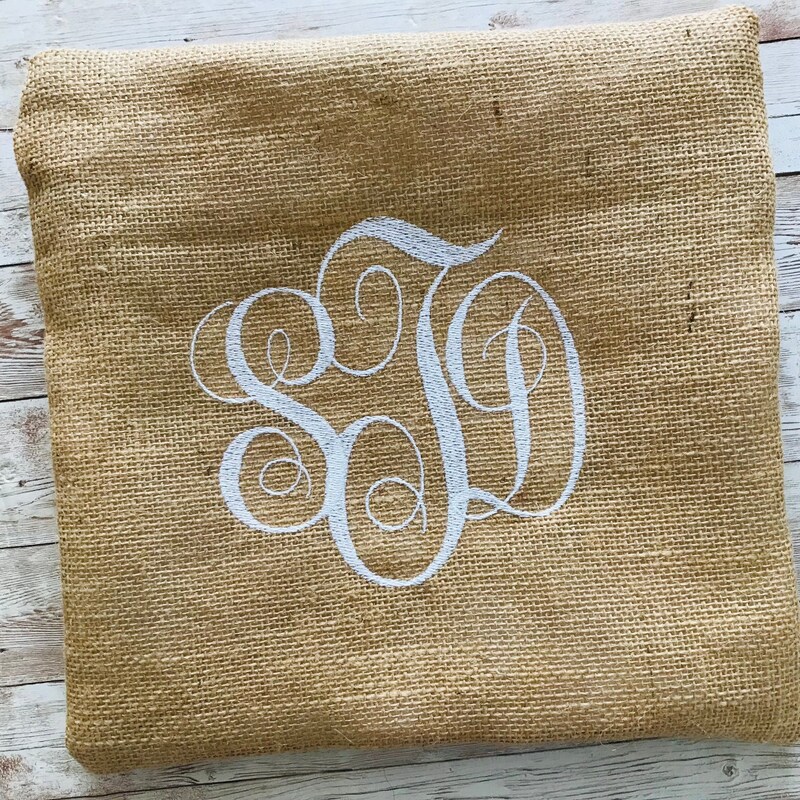 Burlap Monogram - Etsy