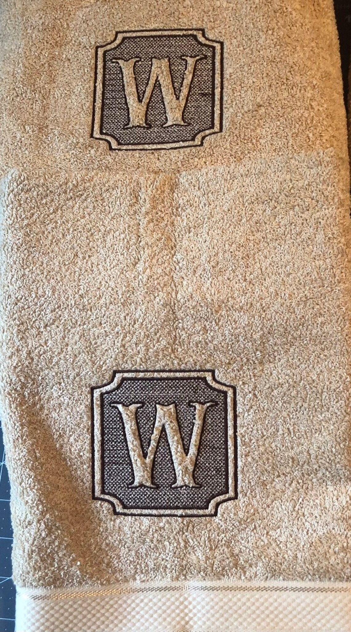 Embossed Initial Bathroom Towels Personalized Towels - Etsy