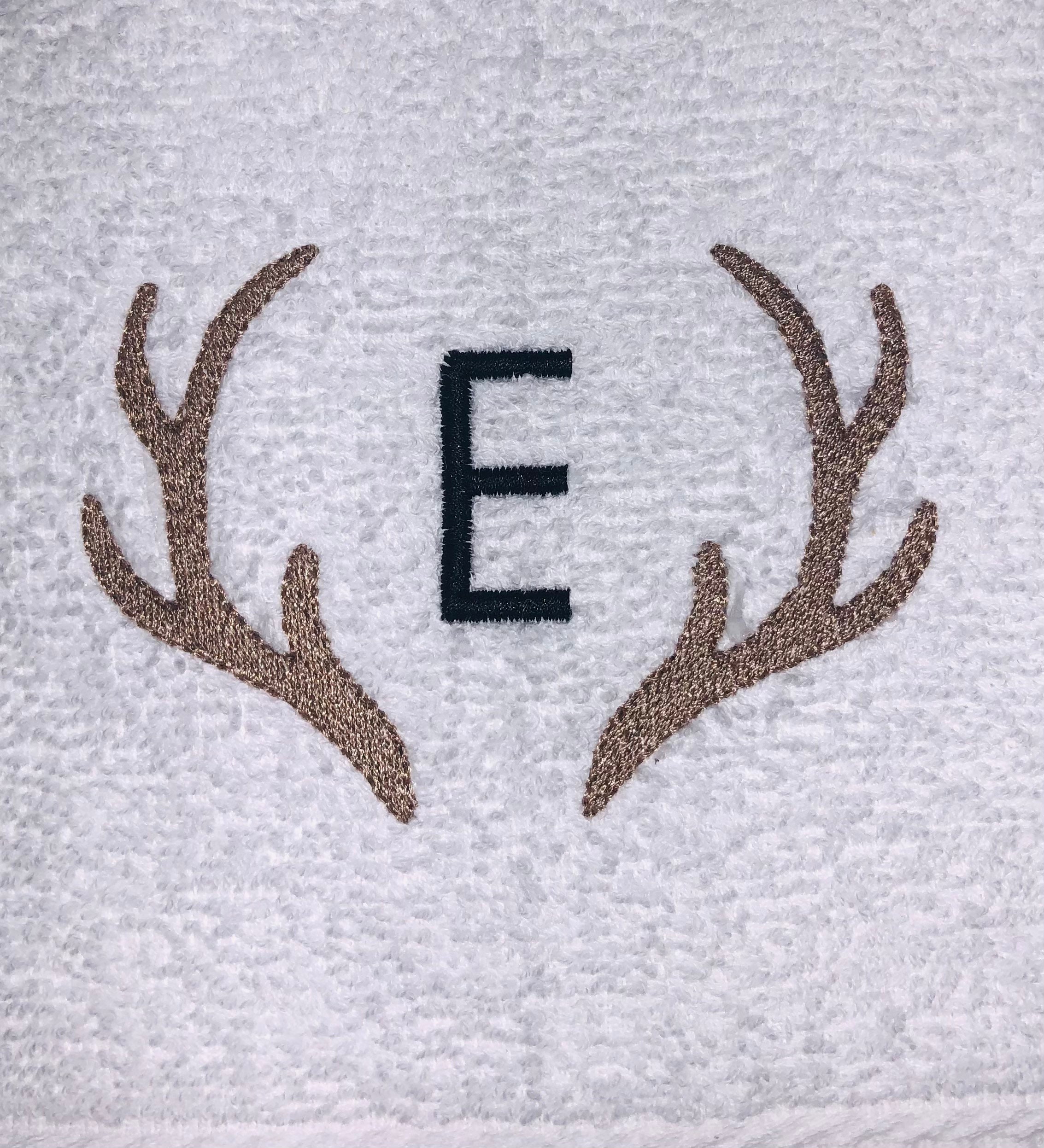 Set of Initial Antler Hand Towels | Etsy