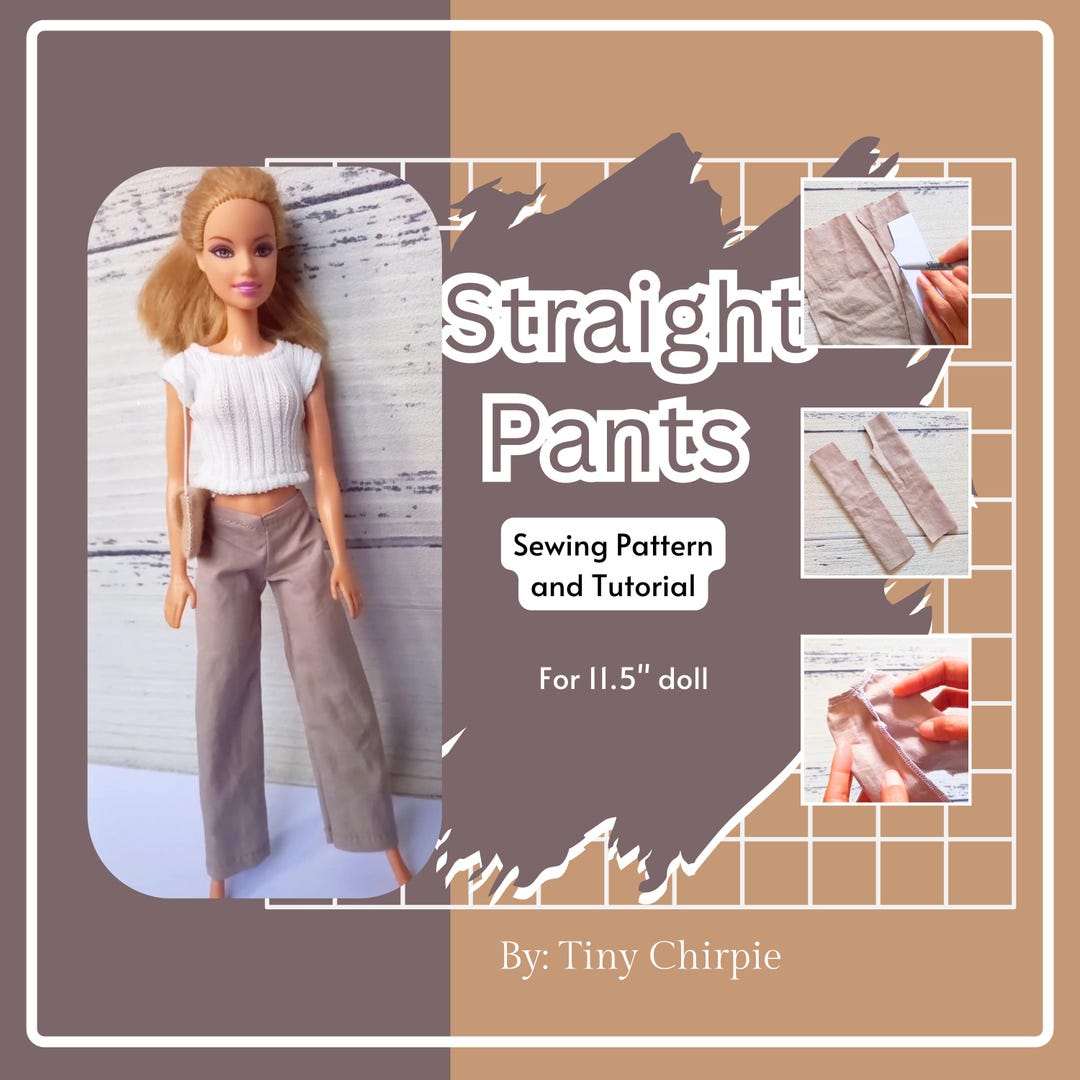 Straight Pants Pattern for 11.5" Doll | PDF Sewing Tutorial + Video ...