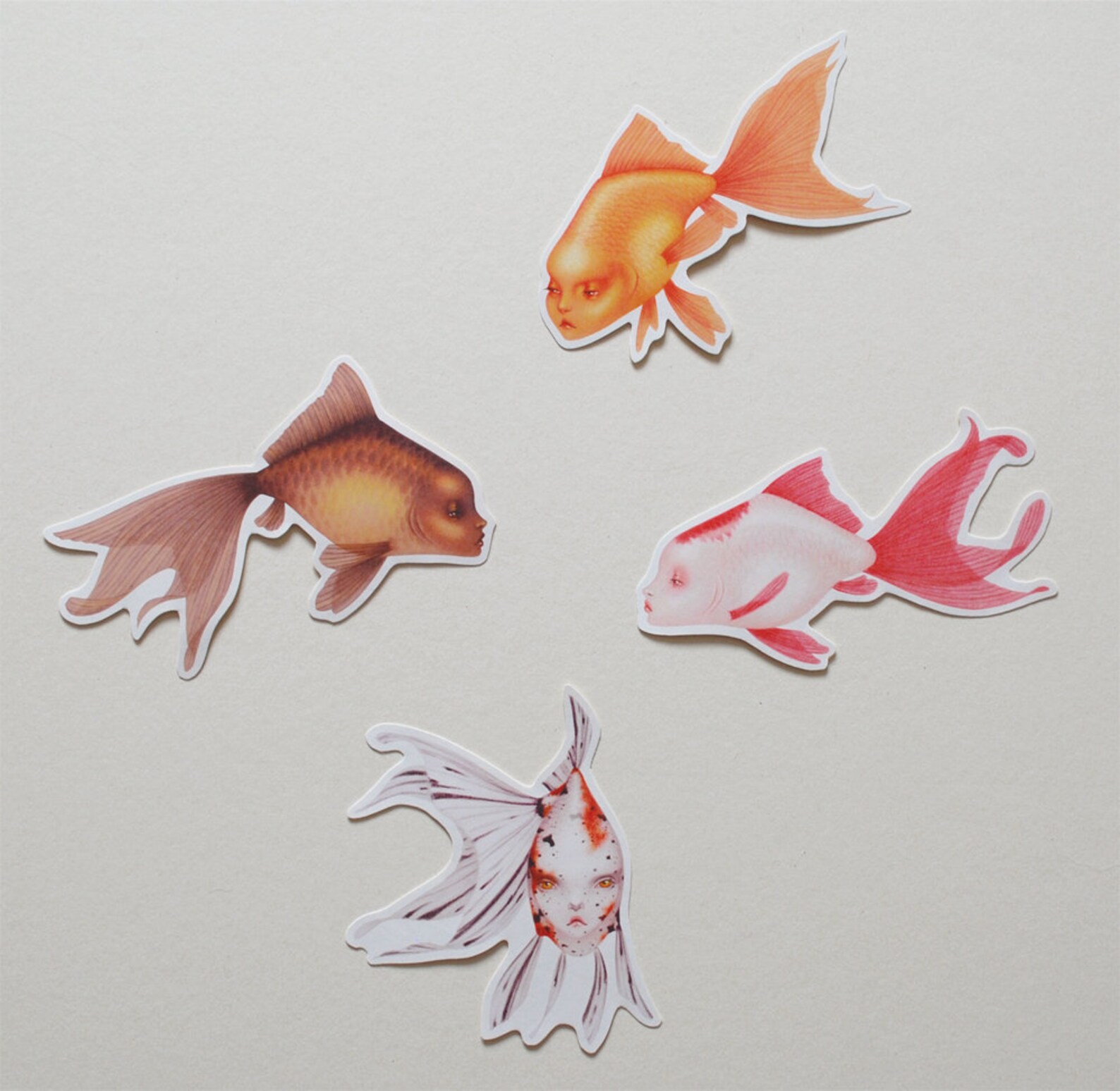 Goldfish Girls Sticker Set - Etsy