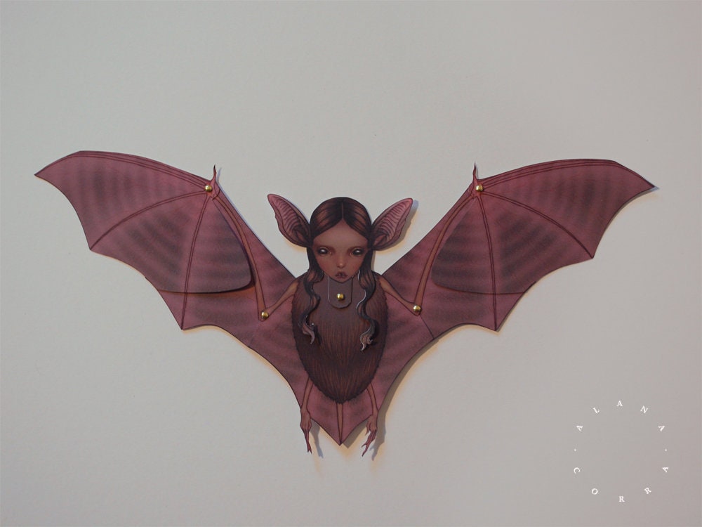 Vampire Bat Paper Doll - Etsy Australia