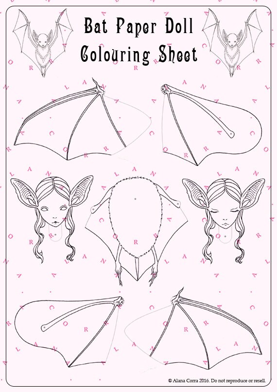 Print Colour & Assemble Your Own Paper Doll bat - Etsy