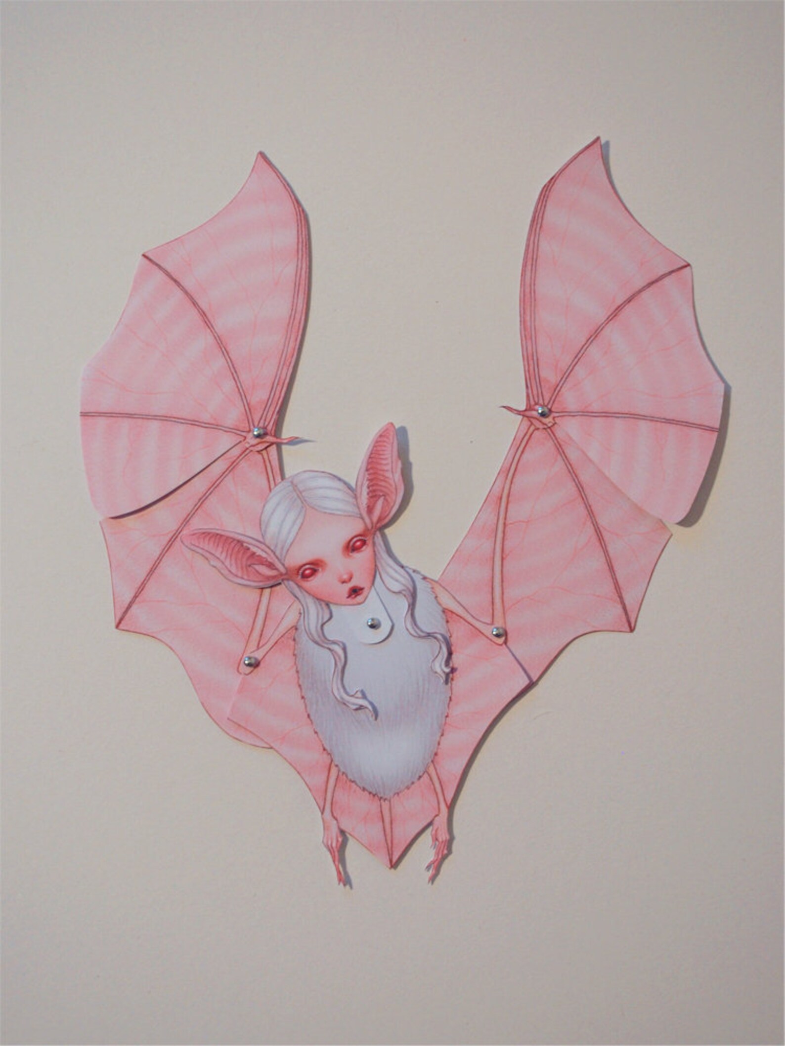 Albino Vampire Bat Paper Doll - Etsy