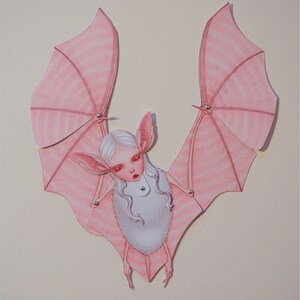 Albino Vampire Bat Paper Doll - Etsy
