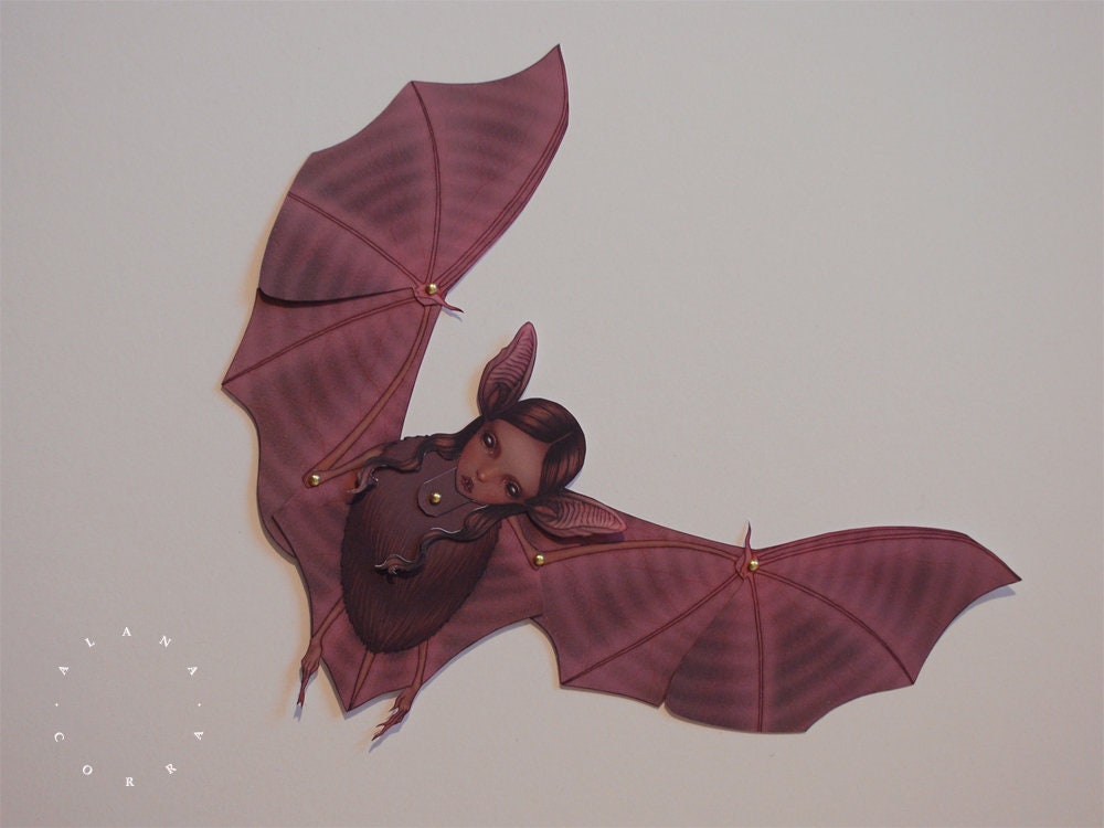 Vampire Bat Paper Doll - Etsy Australia