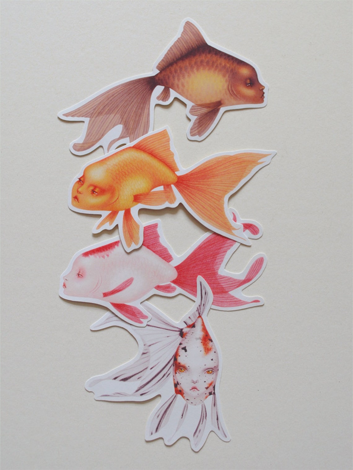 Goldfish Girls Sticker Set - Etsy