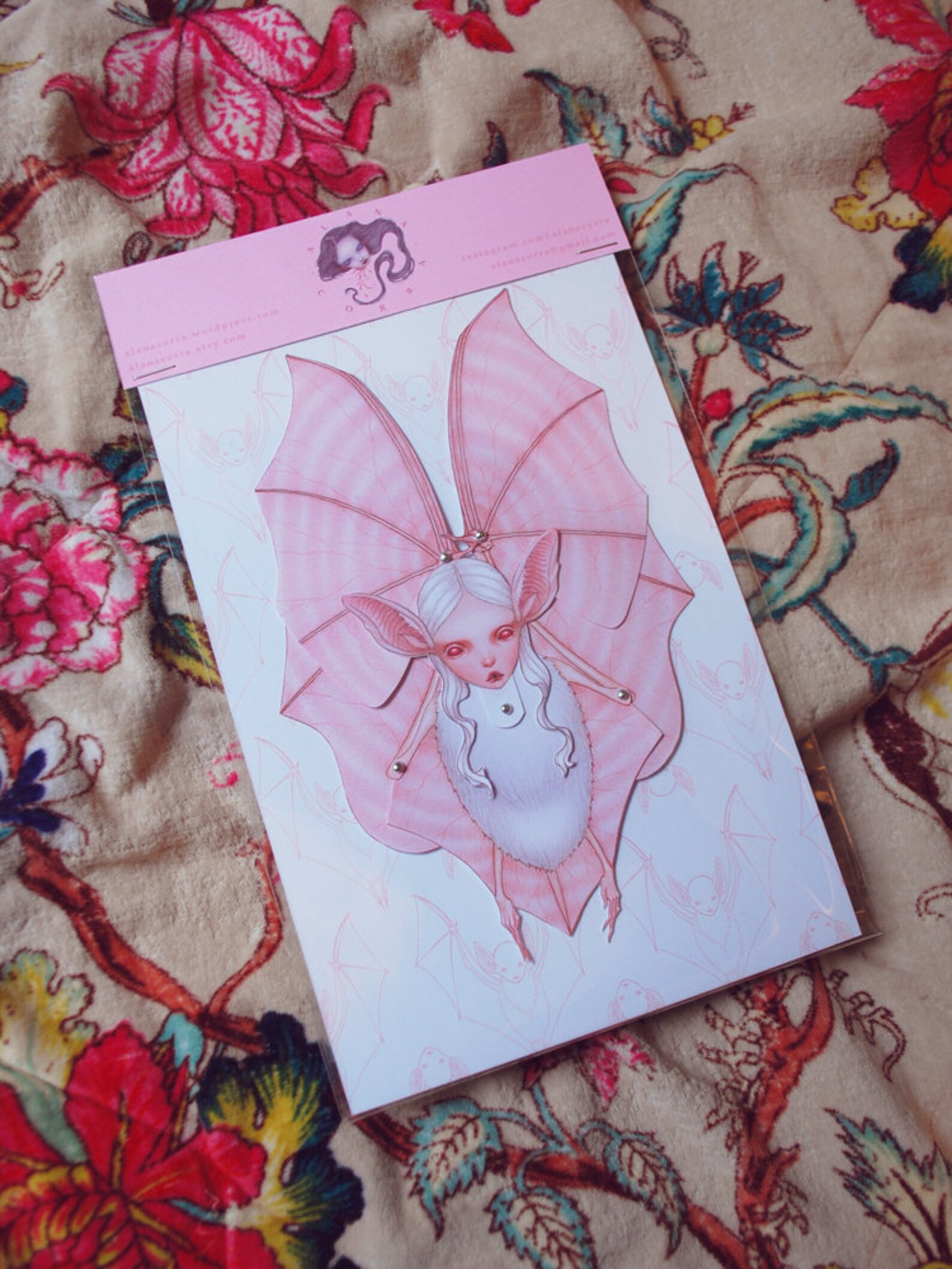 Albino Vampire Bat Paper Doll - Etsy