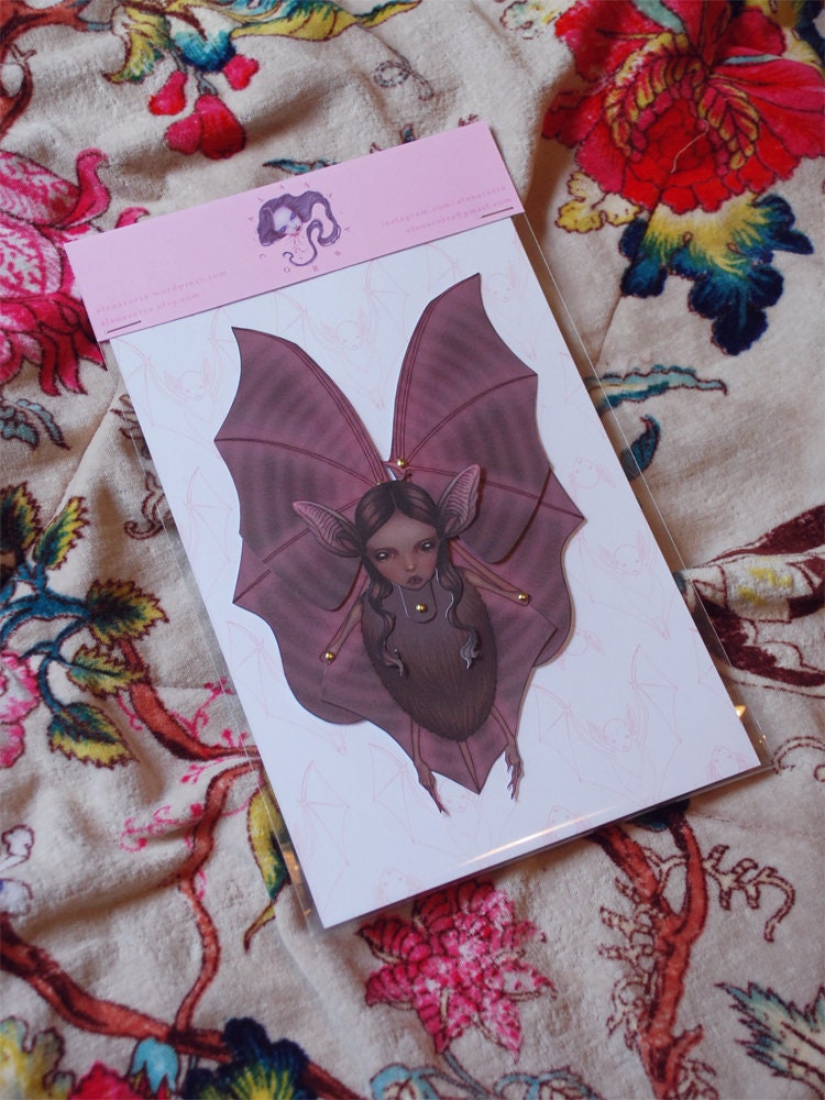 Vampire Bat Paper Doll - Etsy