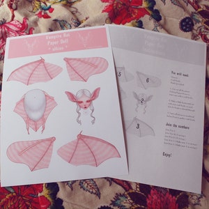 Albino Vampire Bat Paper Doll - Etsy