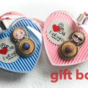 Blue and Rose Matryoshka Nesting Doll Pin , Babushka Doll Brooch for ...