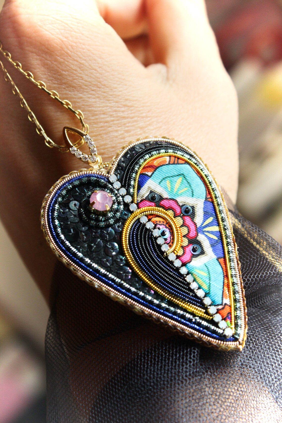 Colorful Heart in Goldwork Technique for Girl and Woman | Etsy