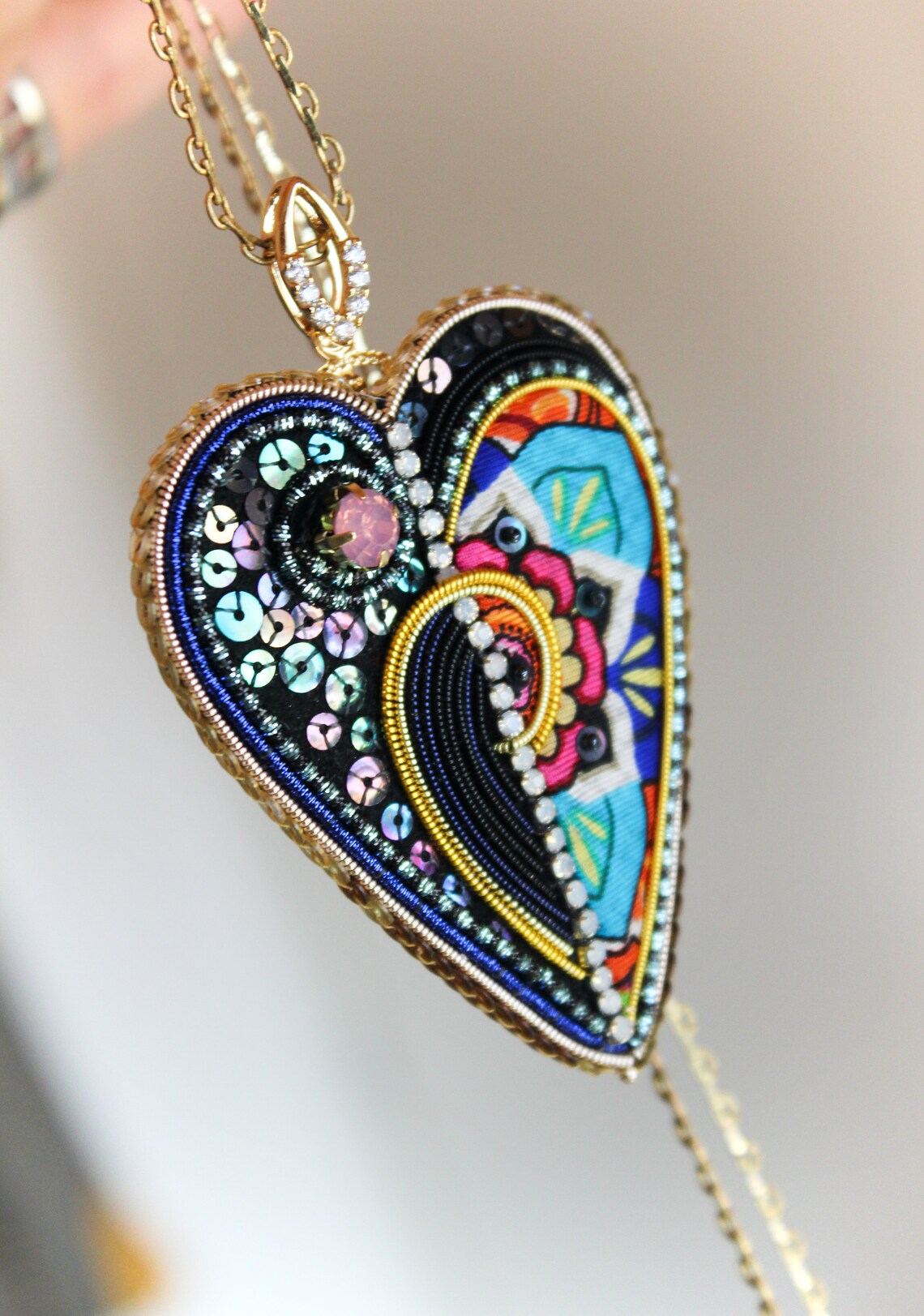 Colorful Heart in Goldwork Technique for Girl and Woman - Etsy