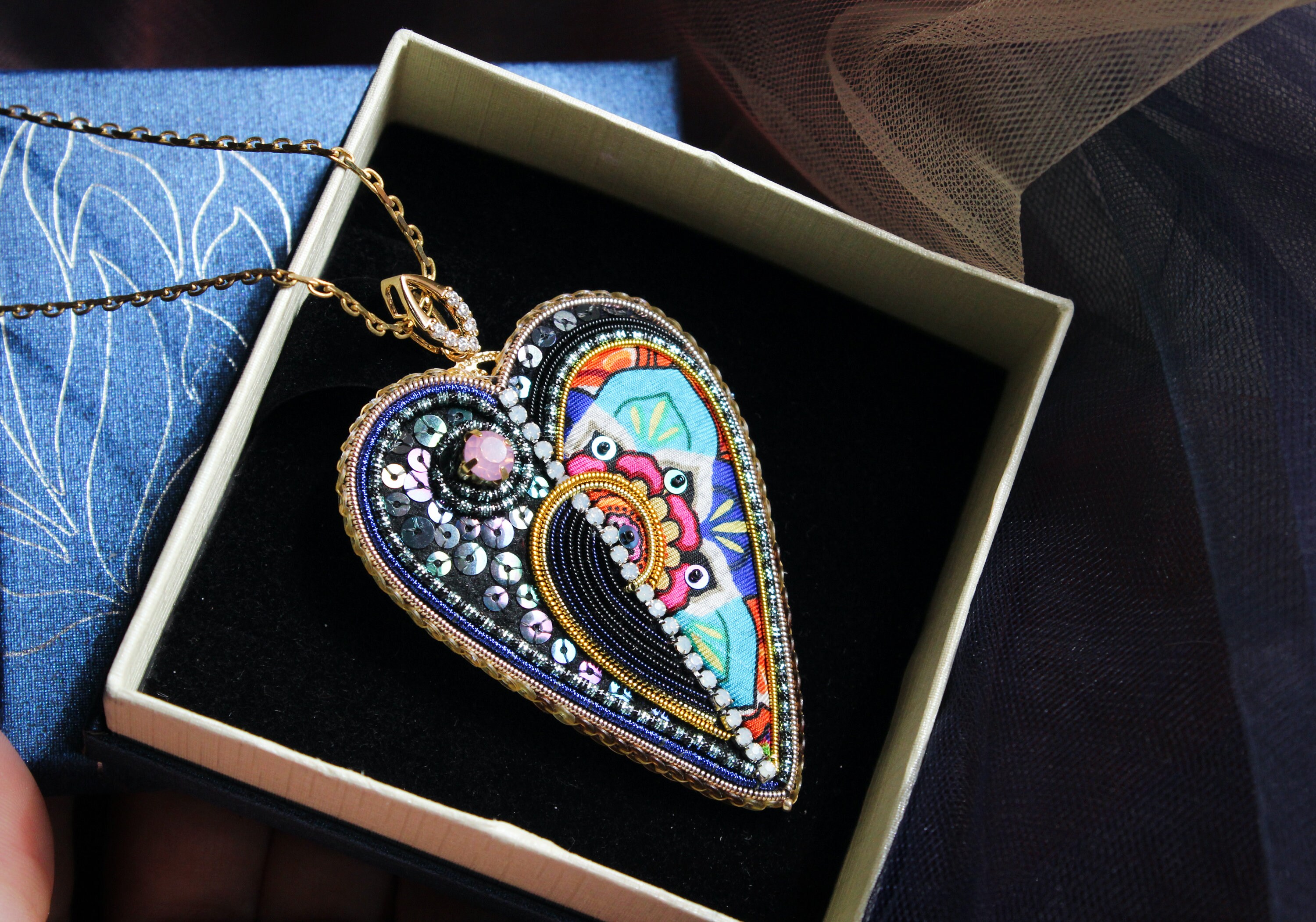Colorful Heart in Goldwork Technique for Girl and Woman - Etsy