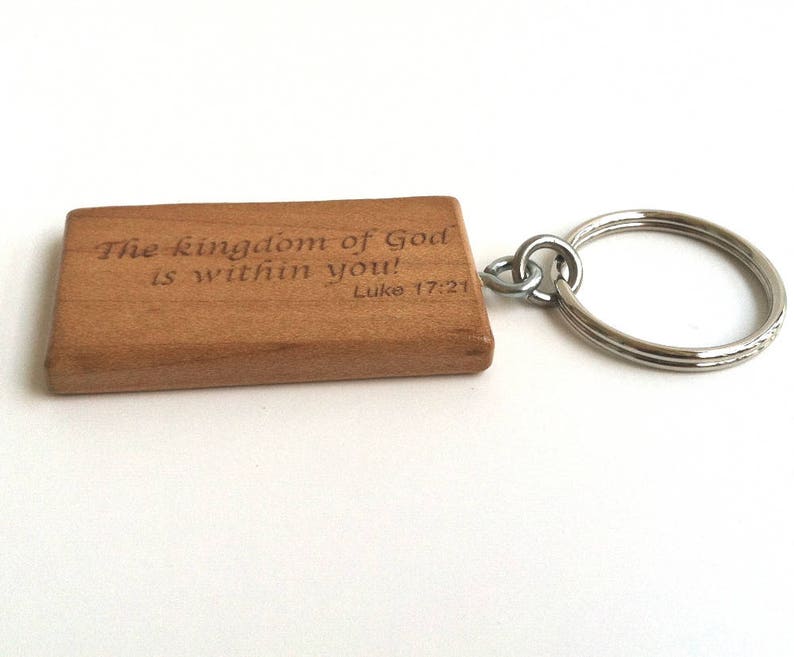 Maple Wood Key Chain With Laser Engraved Bible Verse Key Fob | Etsy