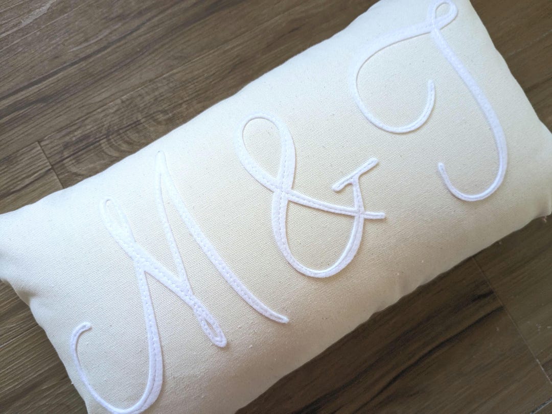 Custom Couples Initials Pillow in Script Letters, Engagement Gift ...