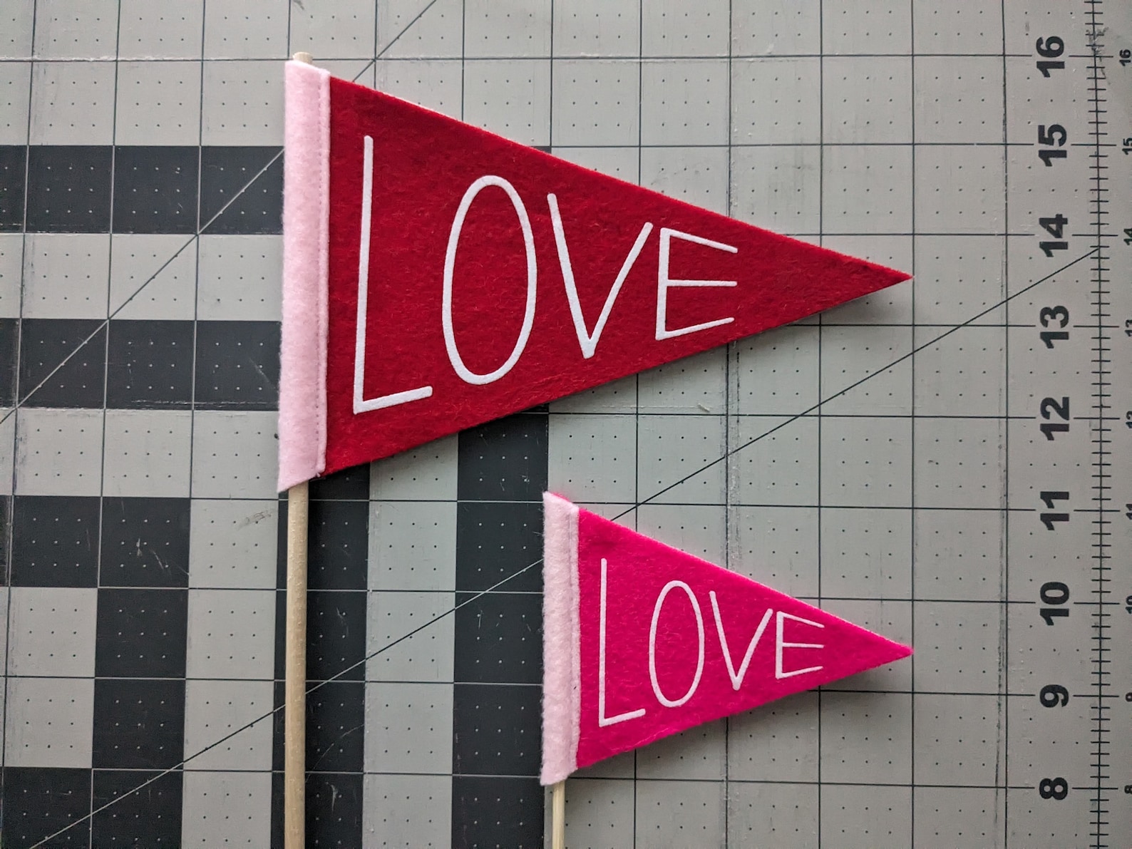 Personalized Felt Name Pennant on a Stick Mini Pennant Small Triangle ...