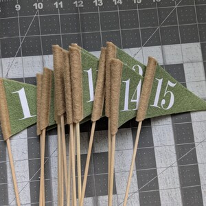 Table Numbers, Wedding Party, Custom Mini Number Pennant, Triangle ...