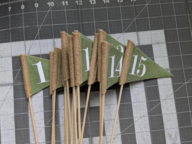 Table Numbers, Wedding Party, Custom Mini Number Pennant, Triangle ...