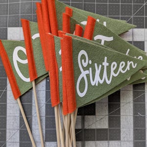 Table Numbers, Wedding Party, Custom Mini Number Pennant, Triangle ...