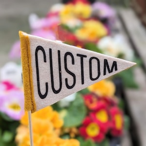 Custom Pennant on a Stick: Felt Personalized Word or Name Mini Pennant ...