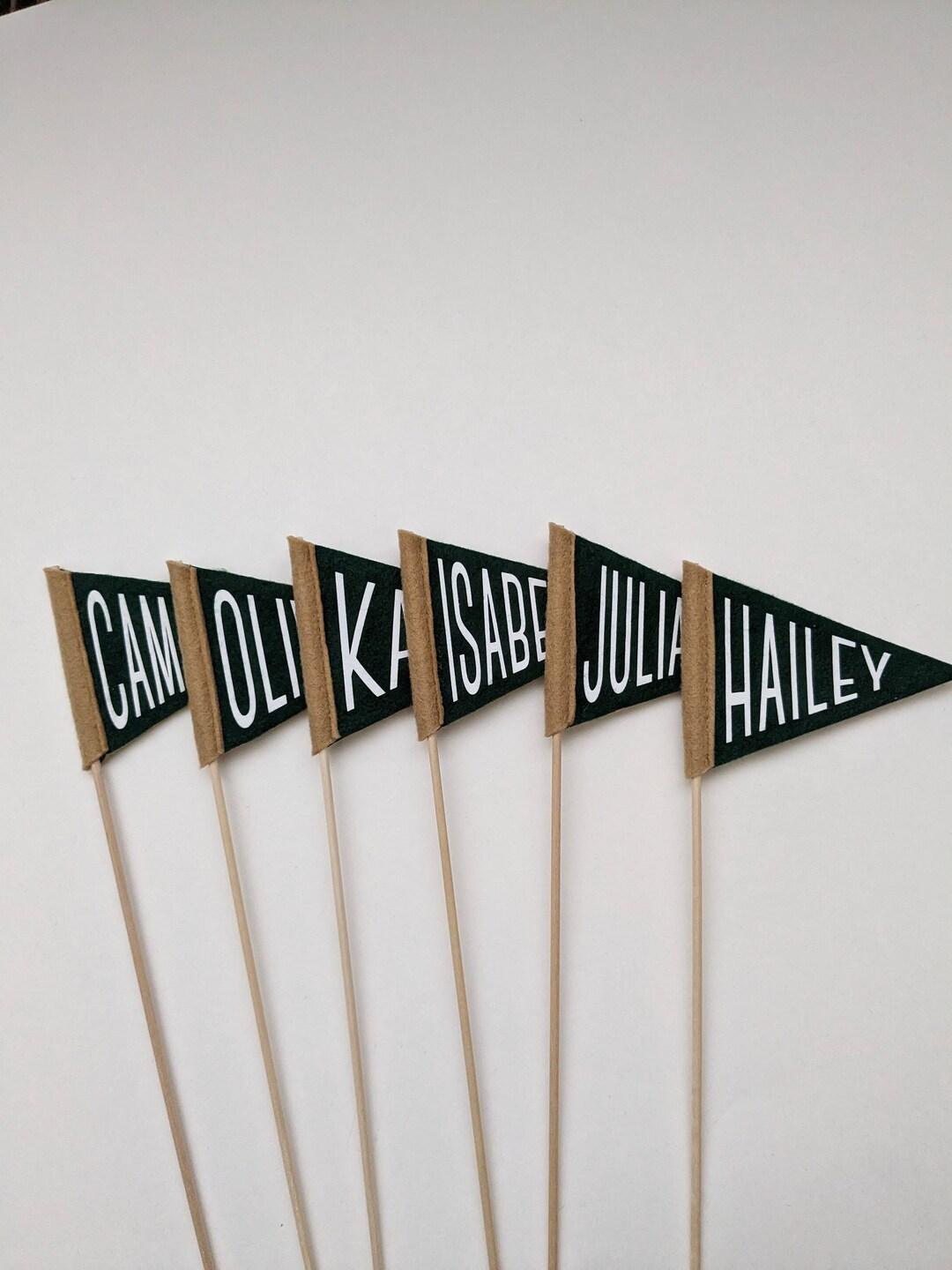 Personalized Felt Name Pennant on a Stick Mini Pennant Small Triangle ...