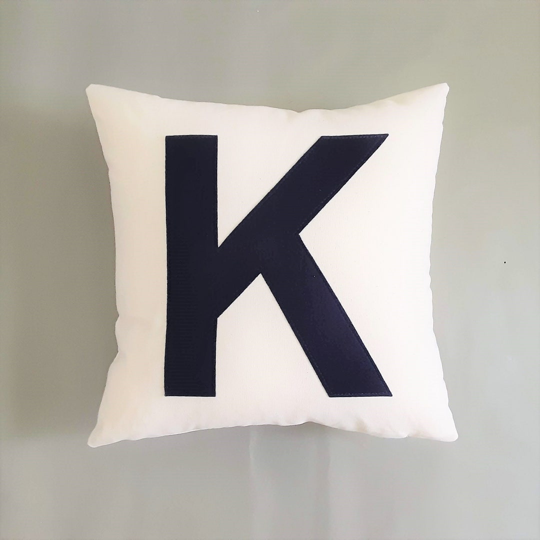 Large Block Letter Initial Pillow in Custom Colors, Personalized ...