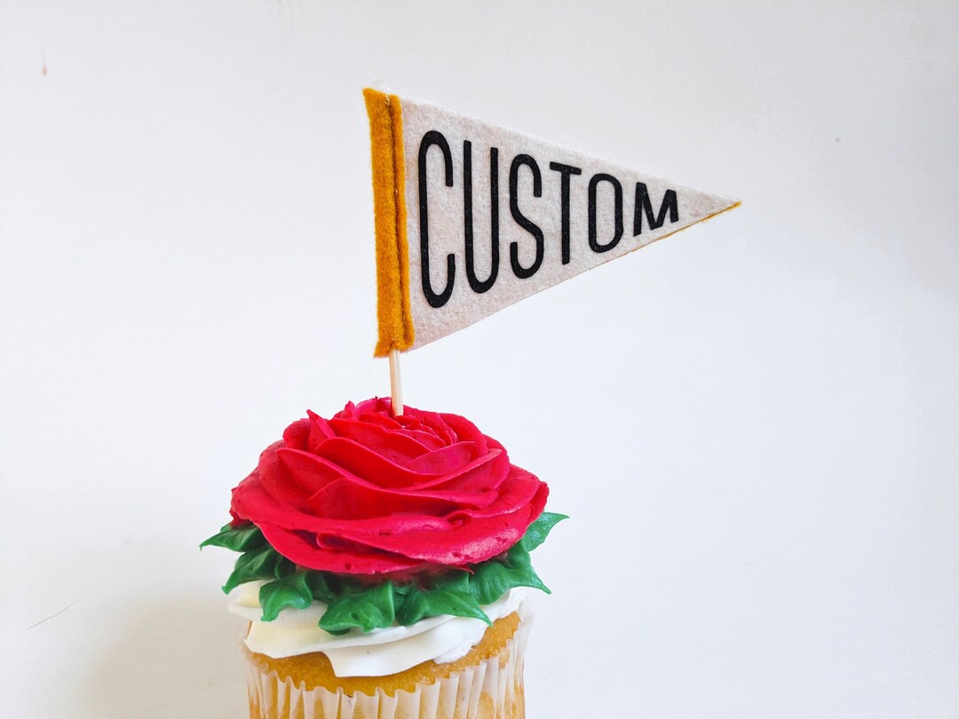 Felt Name Pennant on a Stick: Personalized Mini Pennant, Small Triangle ...