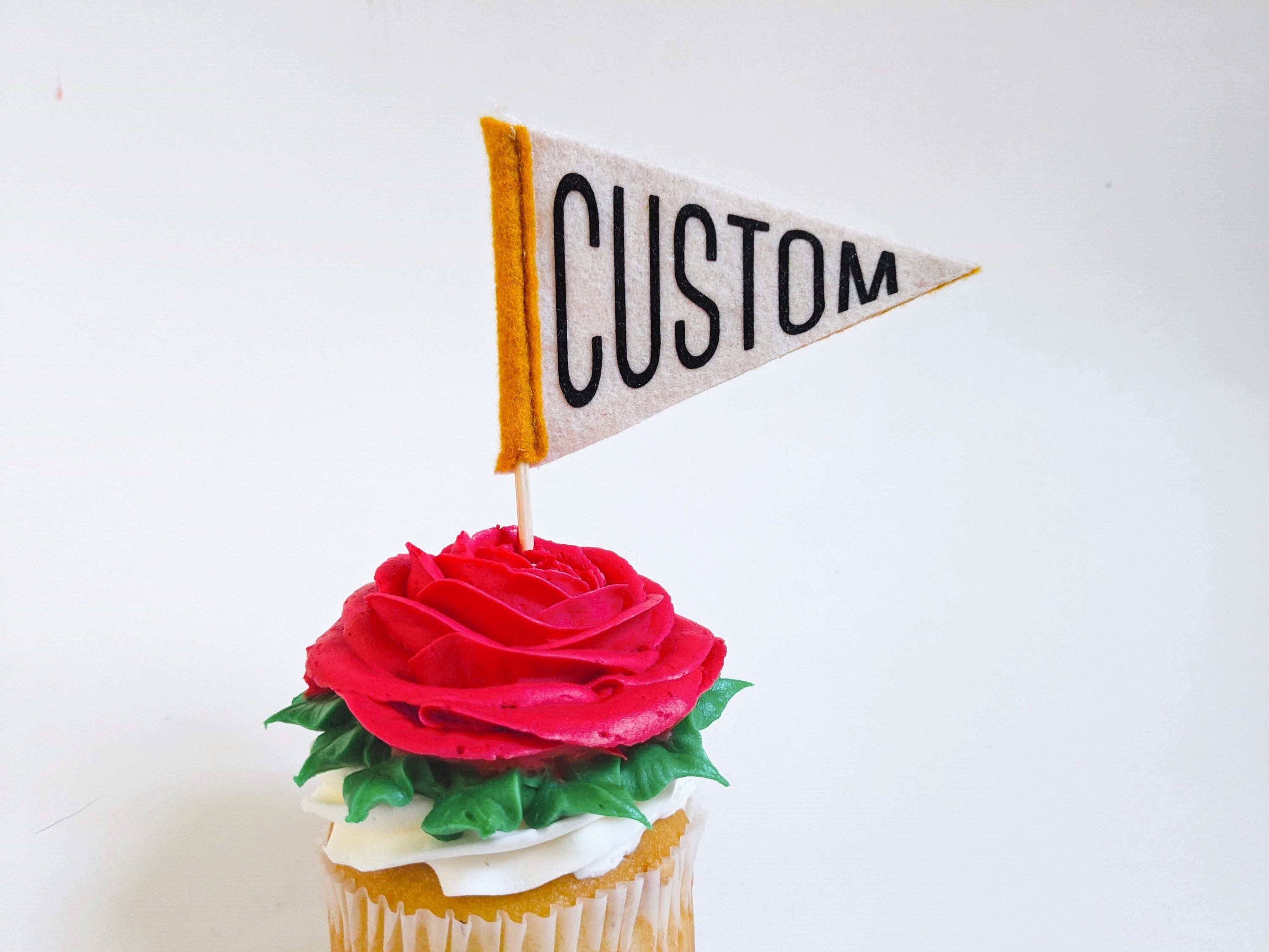 Personalized Felt Name Pennant on a Stick Mini Pennant Small Triangle ...