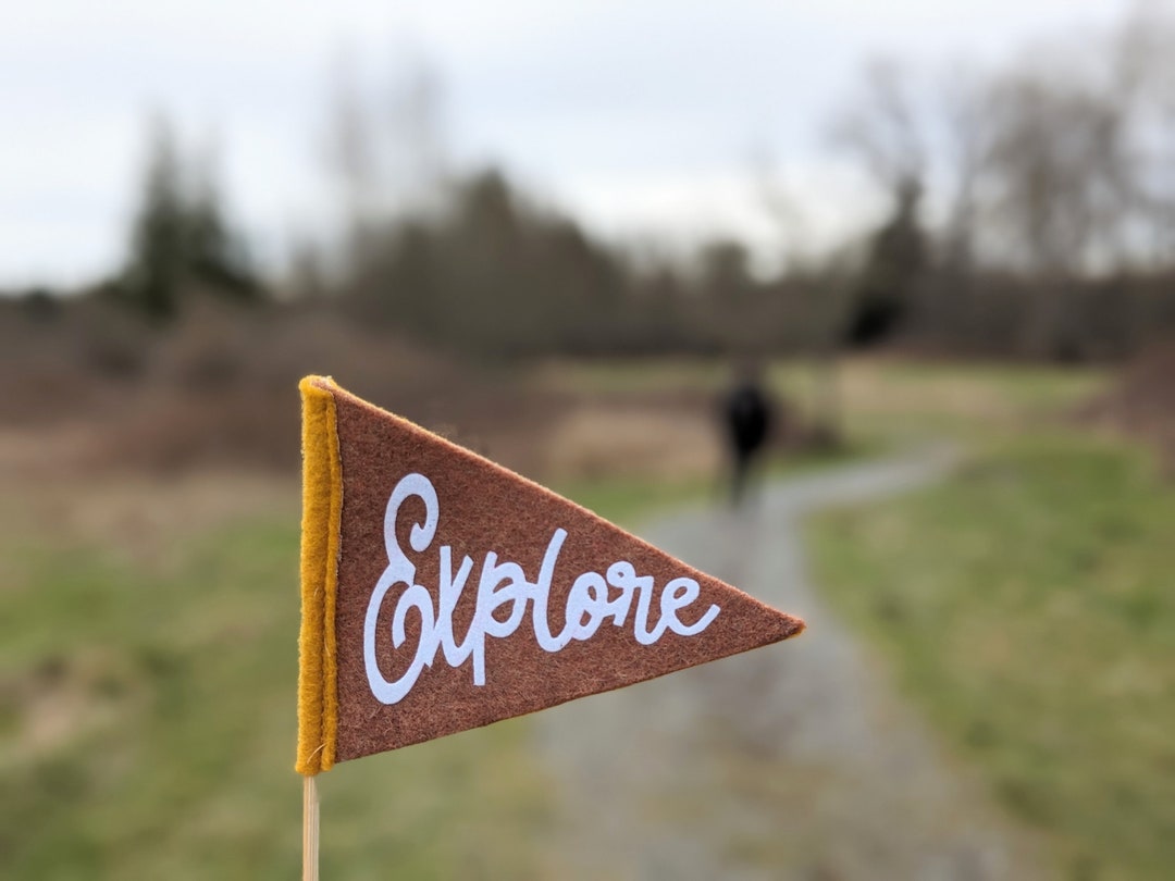 Explore Pennant Flag on a Stick: Custom Mini Explore Pennant, Small ...