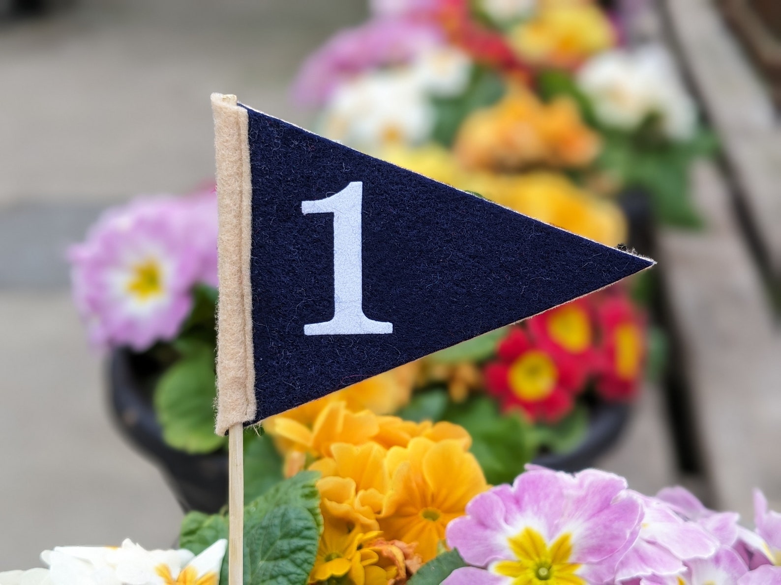 Table Numbers, Wedding Party, Custom Mini Number Pennant, Triangle ...