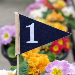 Table Numbers, Wedding Party, Custom Mini Number Pennant, Triangle ...