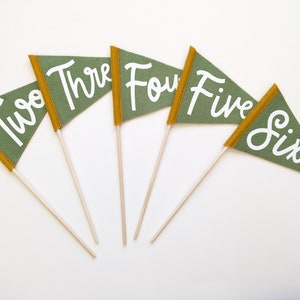 Table Numbers, Wedding Party, Custom Mini Number Pennant, Triangle ...
