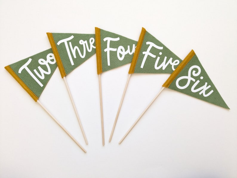 Table Number for Wedding Party, Triangle Pennant on a Stick, Unique ...