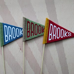 Personalized Felt Mini Pennant on Stick: Cake Topper, Photo Prop - Etsy