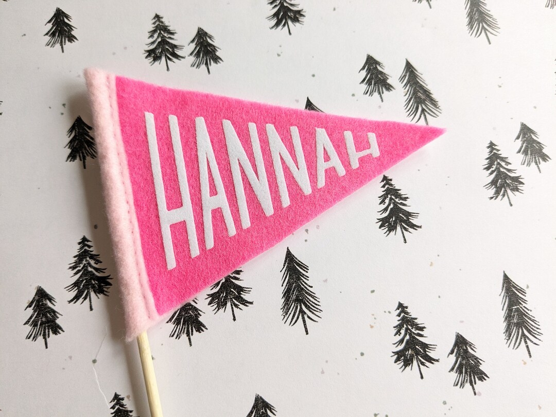 Custom Name Pennant on a Stick: Felt Personalized Mini Pennant, Small ...