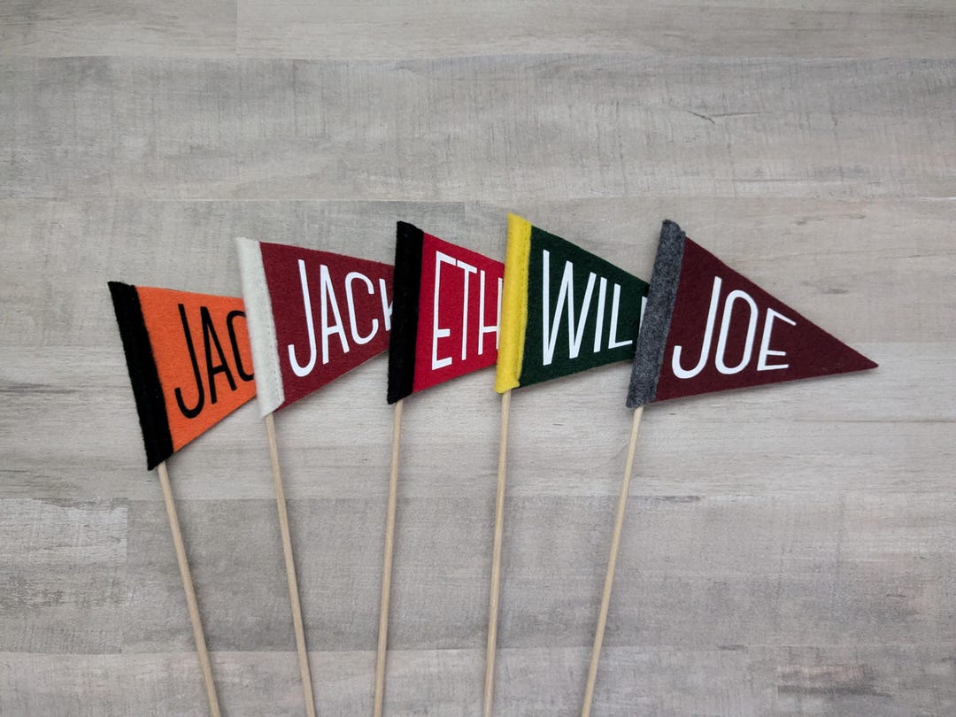 Personalized Felt Name Pennant on a Stick Mini Pennant Small Triangle ...