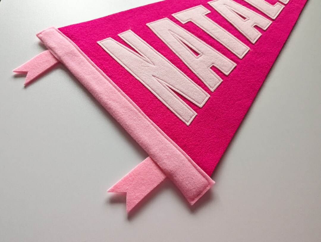Name Pennant | Berry Pink | Custom Personalized Wall Decor | Girls Room ...