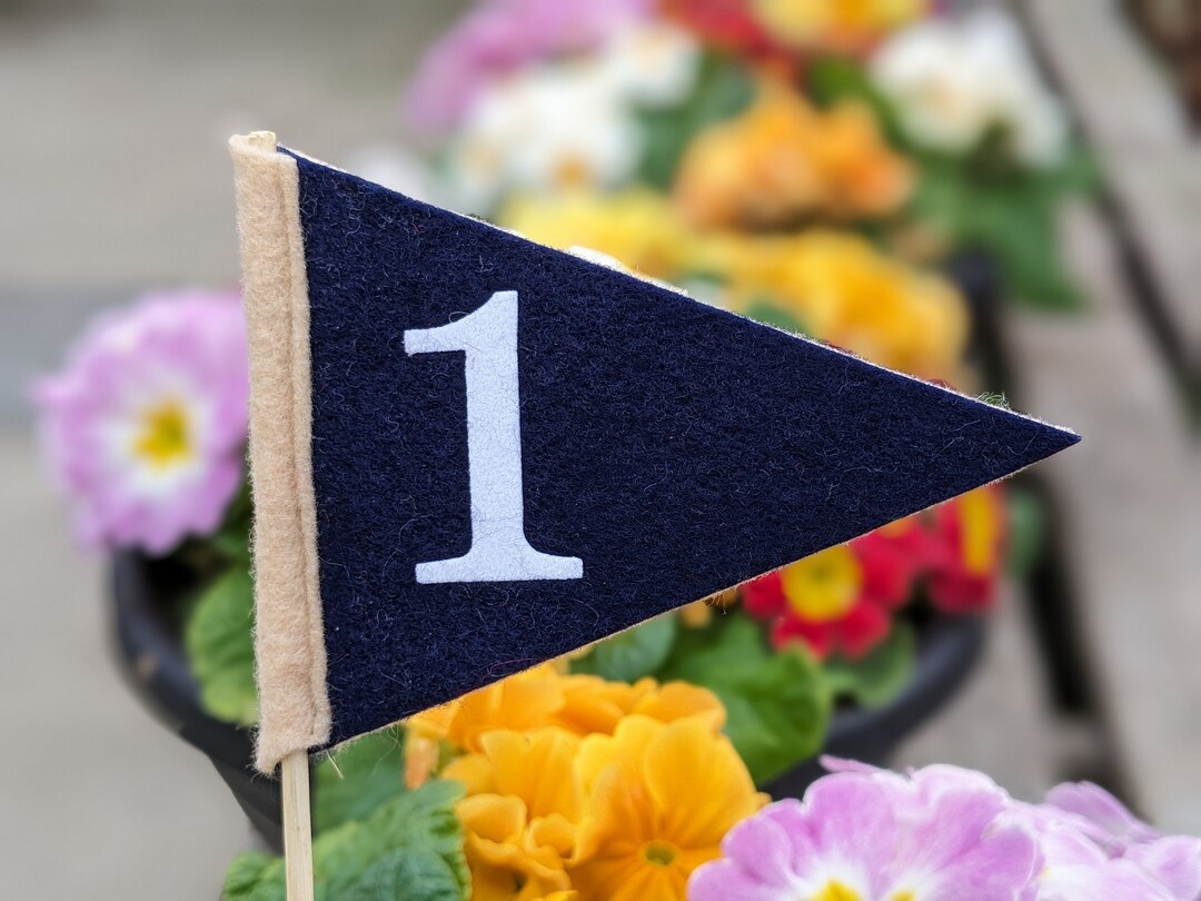 Table Numbers, Wedding Party, Custom Mini Number Pennant, Triangle ...