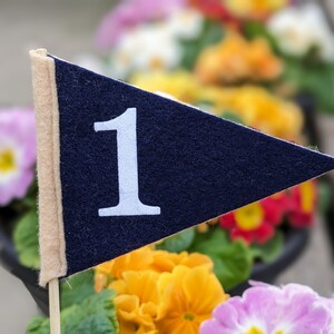 Table Numbers, Wedding Party, Custom Mini Number Pennant, Triangle ...