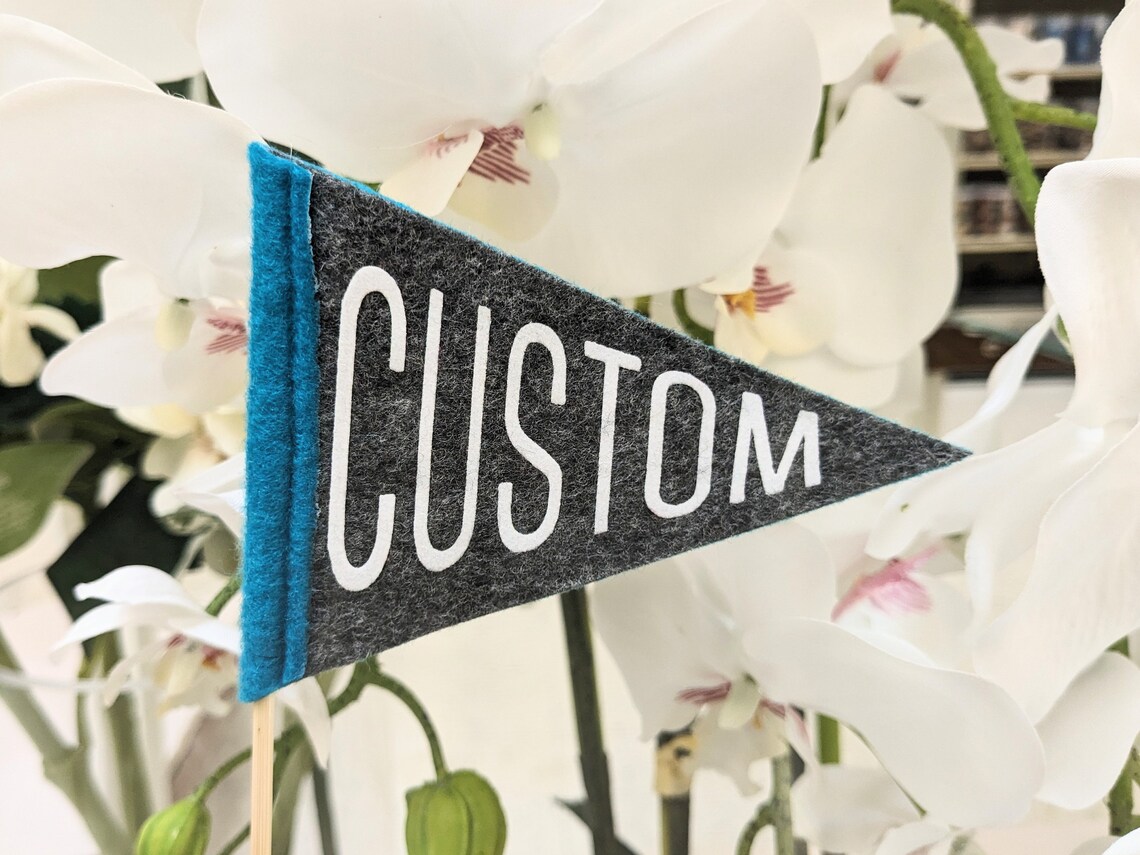 Personalized Felt Name Pennant on a Stick Mini Pennant Small Triangle ...