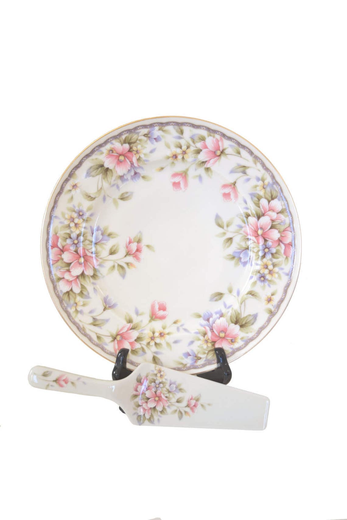 Floral Cake Plate With Cake Server Vintage Porcelain Dessert - Etsy Canada