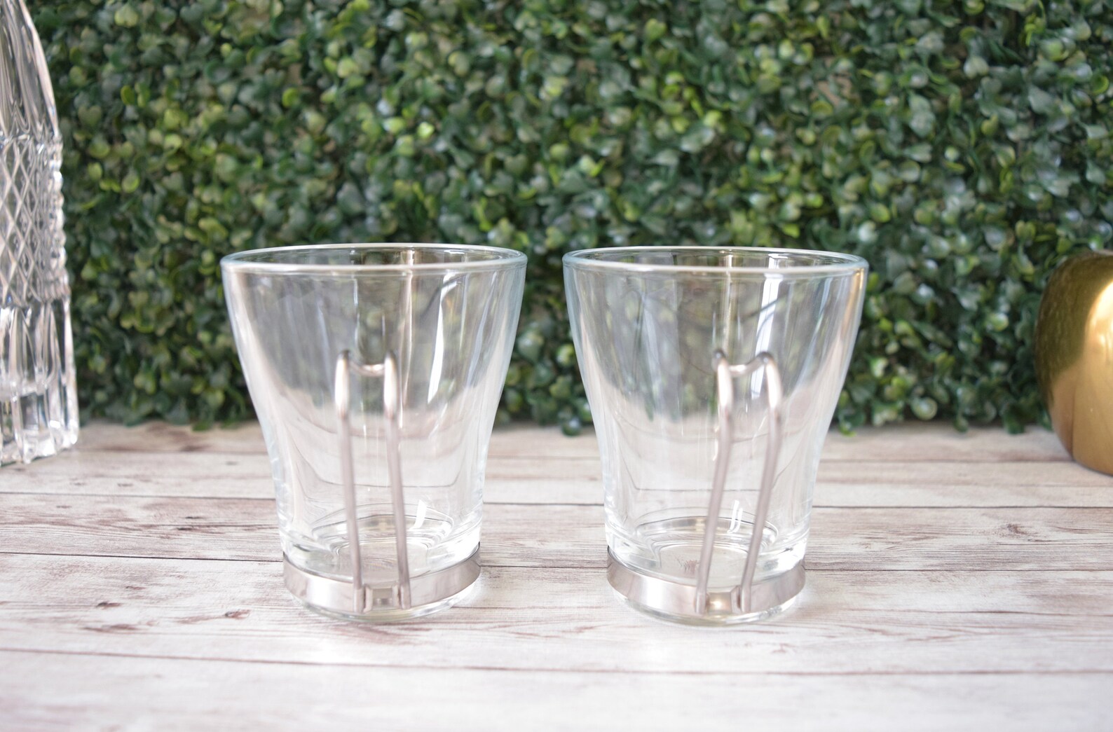 Vintage Italian Vitrosax Glass Coffee Mugs Cups With Removable ...
