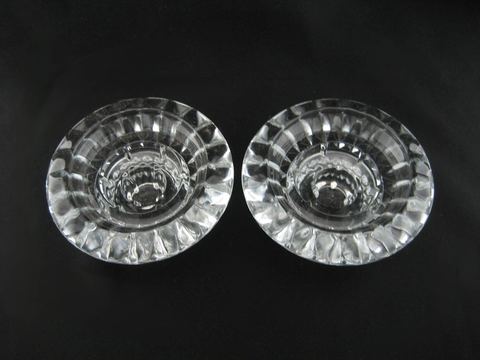 Crystal Taper Candle Holders Set of 2 Pair of Footed Short | Etsy