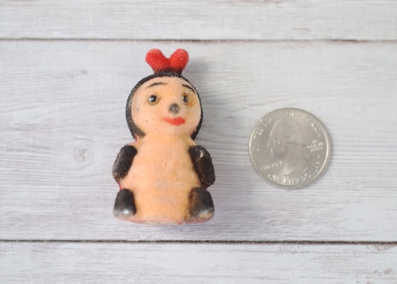 Cute Miniature Ladybug Fuzzy Figurines for Fairy Garden | Etsy