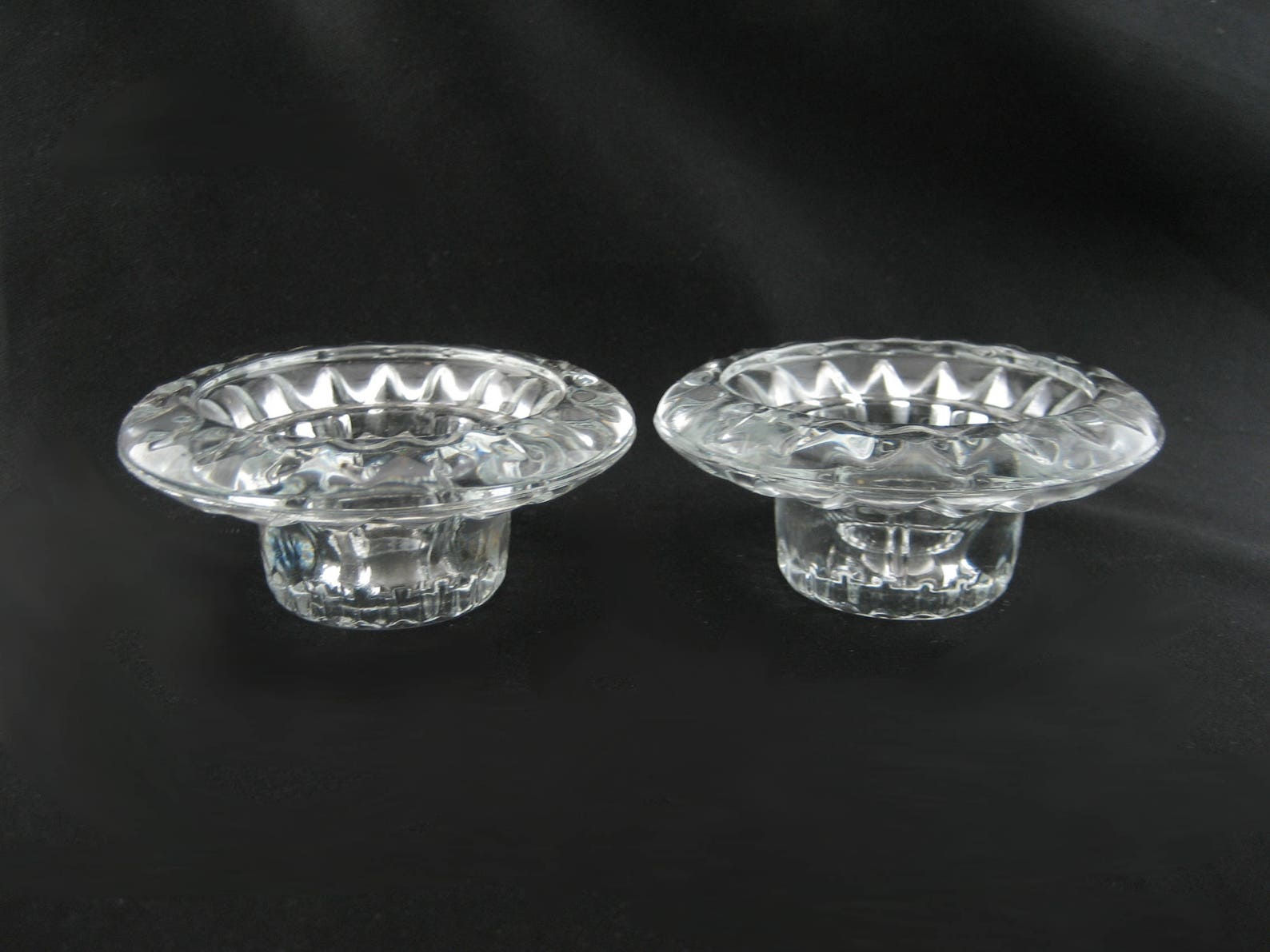 Crystal Taper Candle Holders Set of 2 Pair of Footed Short | Etsy