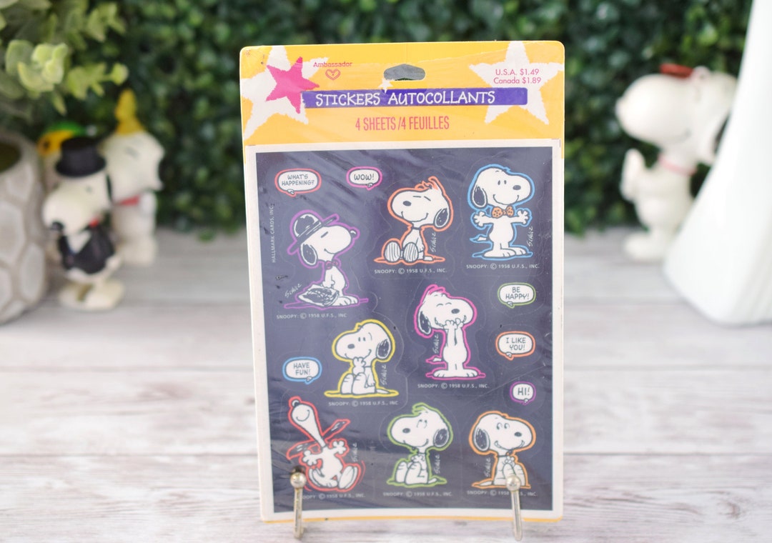 Vintage Ambassador Hallmark Snoopy Stickers 4 Sheets New Never Used ...